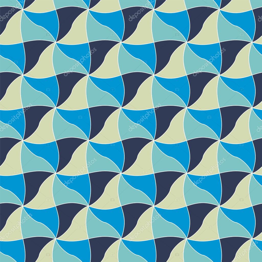 Patrón geométrico sin costura con rombo ondulado en azul. Vector fondo ...