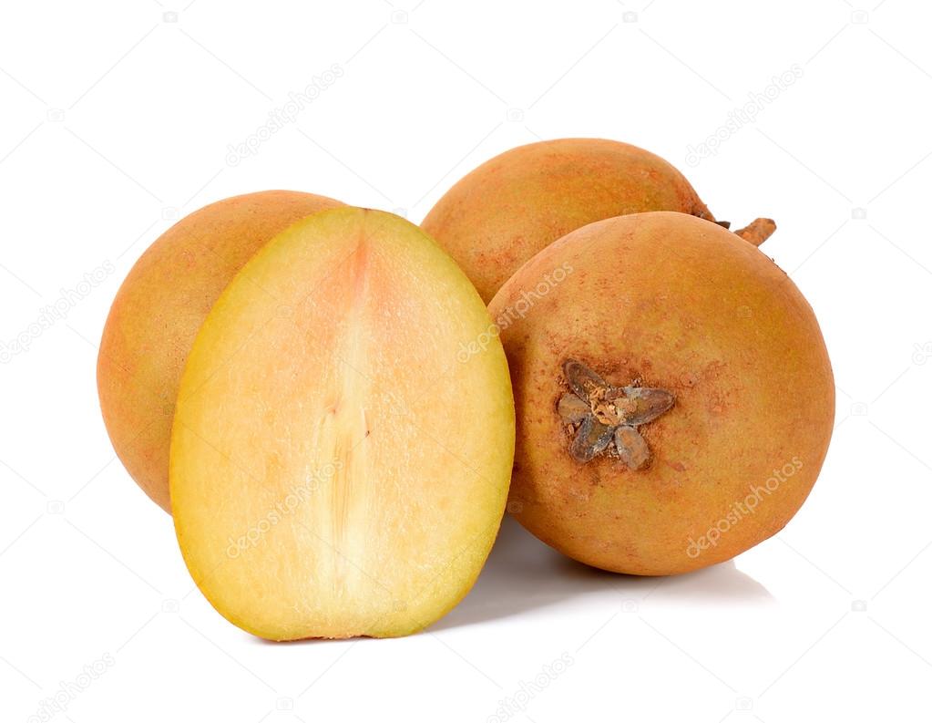 Sapodilla isolated on the white background Stock Photo by ...