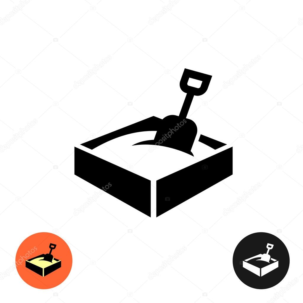 Sandbox icon. Black sign with color and inverted versions. Stock Vector ...