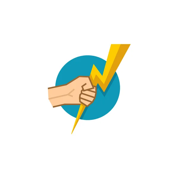 Mano que sostiene el relámpago imágenes de stock de arte vectorial ...