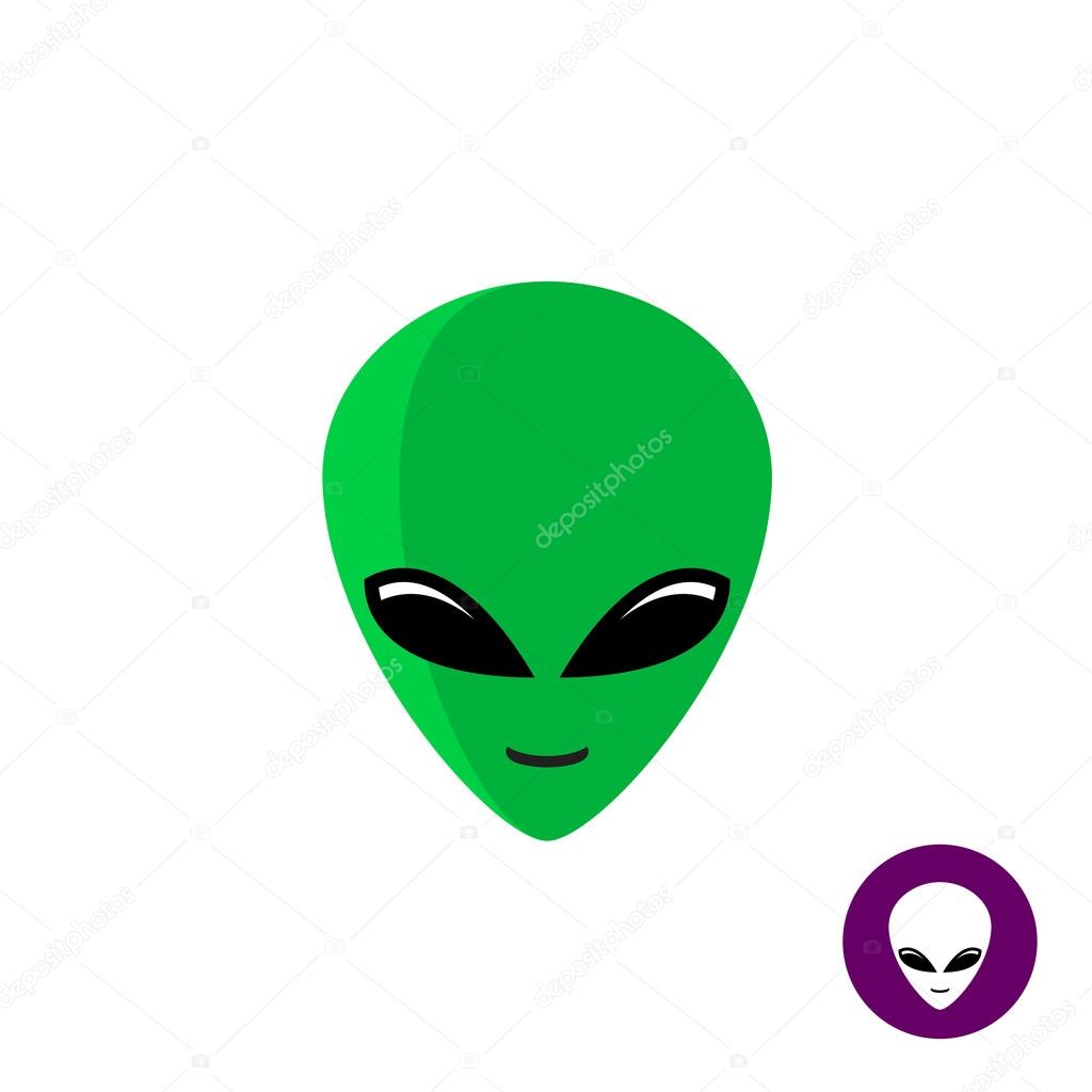 Alien face logo | Alien face logo. Planet UFO — Stock Photo © Kilroy ...