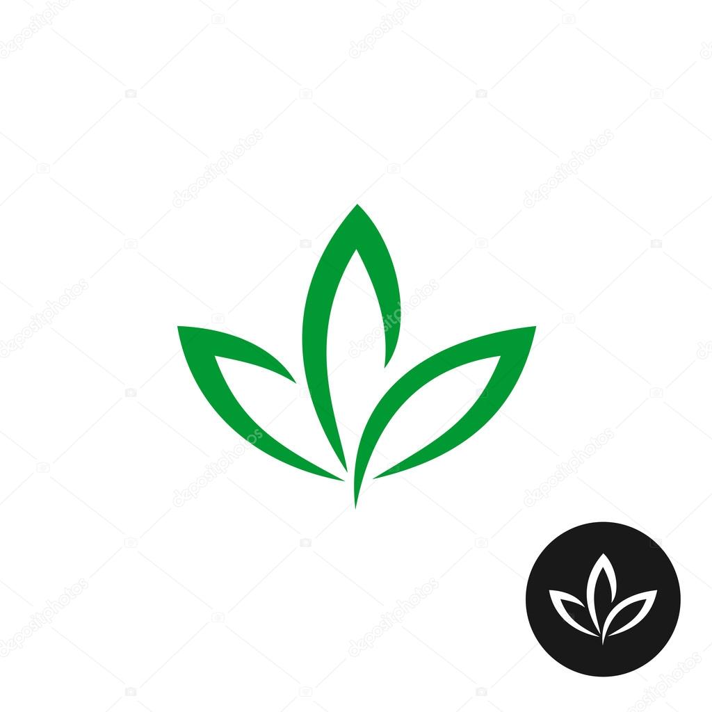 Three green leaves vector logo — Stock Photo © Kilroy #98397898