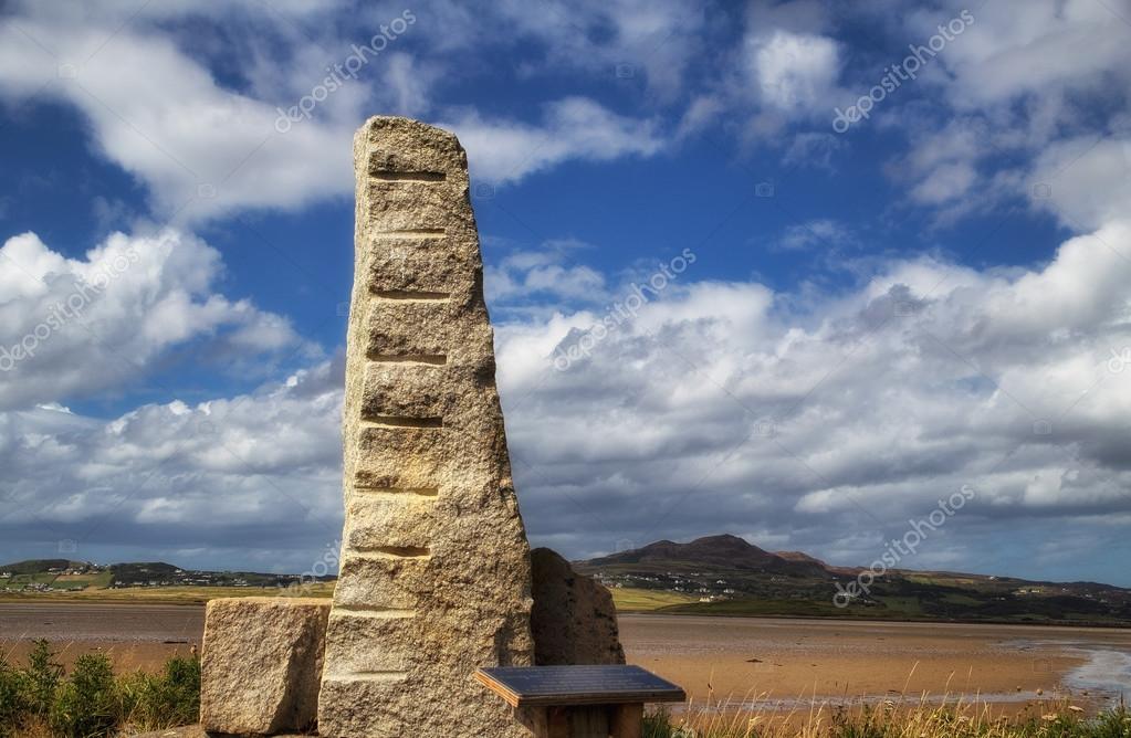 Ogham stone, Carrickart, Co. Donegal, Ireland — Stock Photo ...