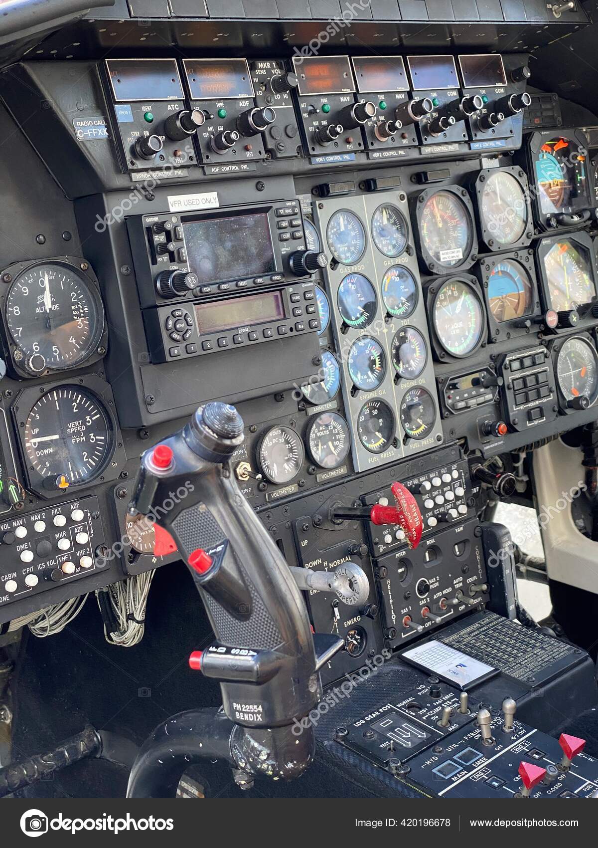 Photo of a helicopter panel showing many instruments — Stock Photo ...
