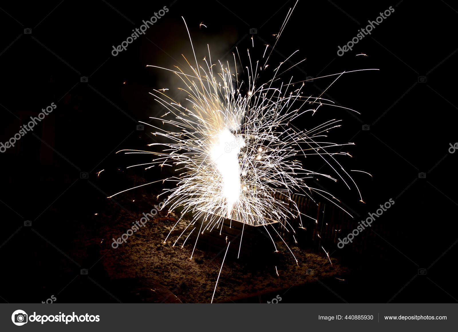 Night Explosion Crates Full Explosive Pyrotechnics White Shrub Shaped ...