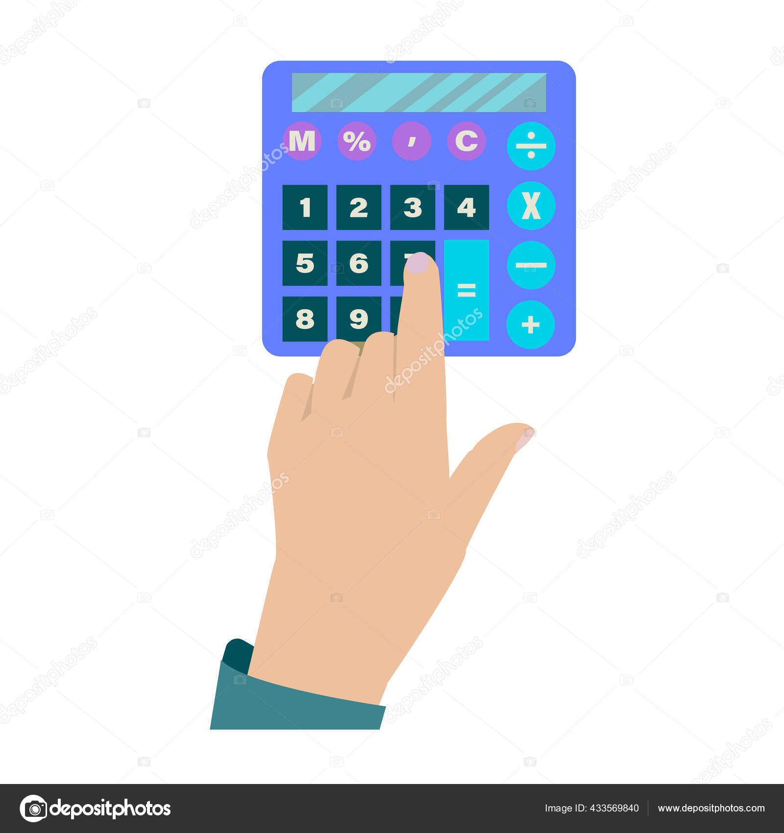 Concepto Cálculo Icono Empresario Contando Las Ganancias Calculadora ...