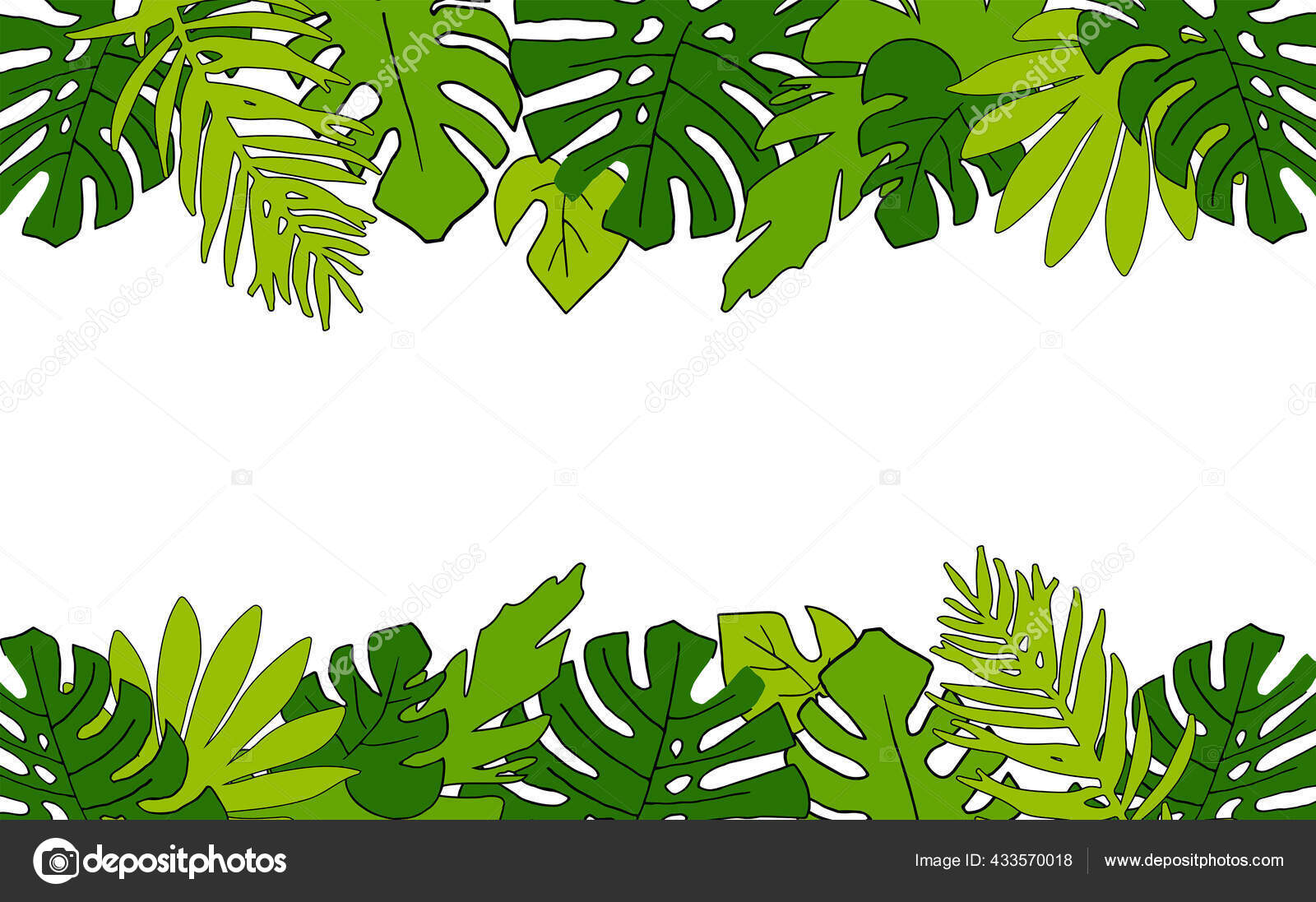 Plantilla De Hojas De La Selva Tropical Cartel De Madera De Selva