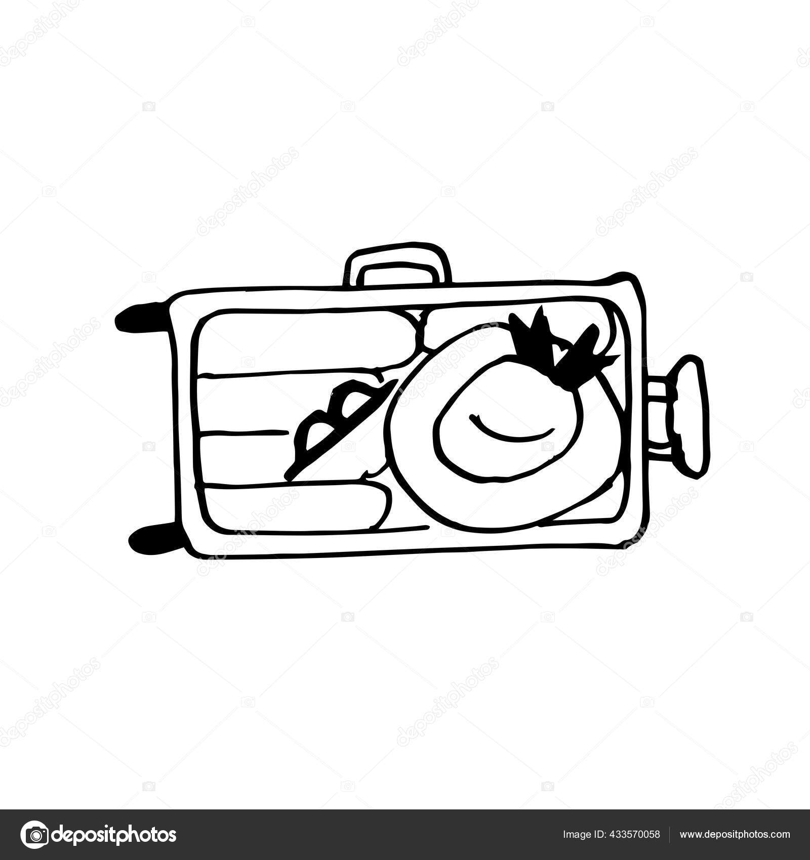 Open Suitcase Drawing
