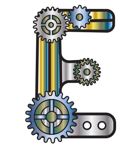 Font Style Steampunk Mechanical Metal Alphabet Gears Letter Vector ...
