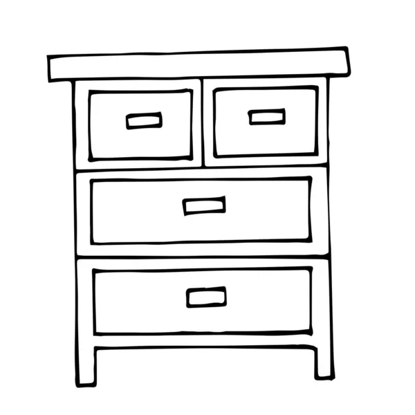Vector Drawing Vector Drawing Modern Bedside Table Sketch Stile Linear ...