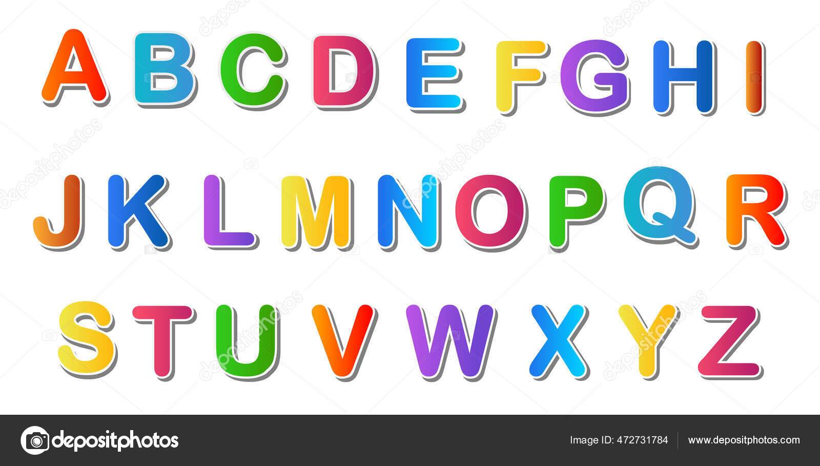 Angol Ábécé Vecctor Többszínű Ábécé Matrica Stock Vektor ...