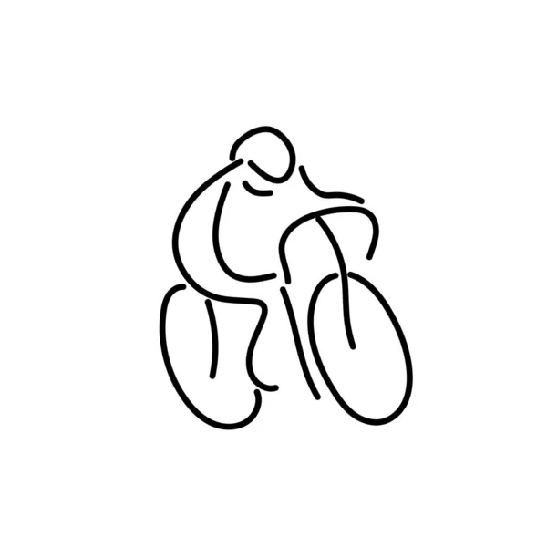 Grafika wektorowa Rowerzysta rysunek konturu, Rowerzysta rysunek ...