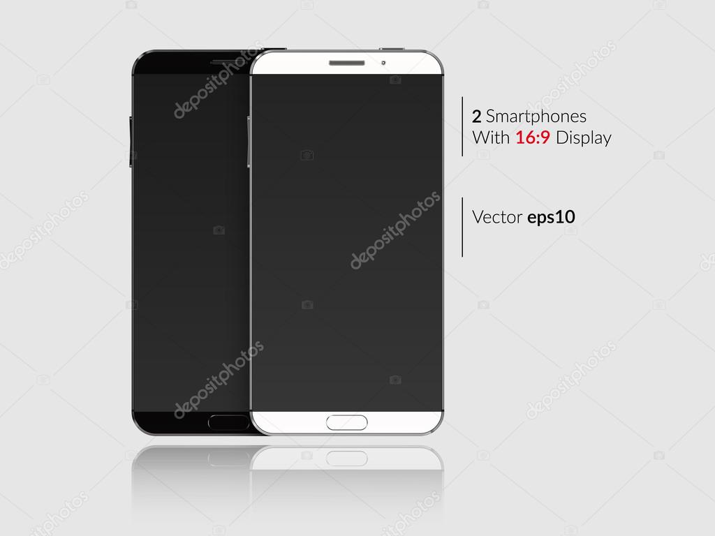 Two Realistic Smartphones Stock Vector Image by ©hellsdays #65927825