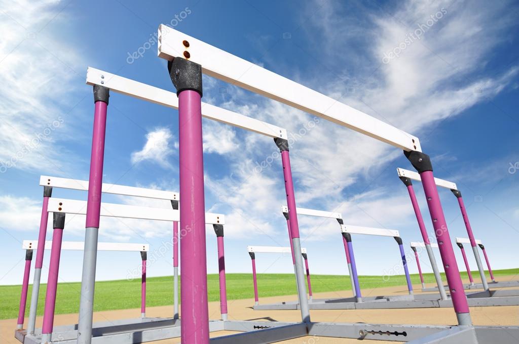Hurdles for track and field exercises — Stock Photo © Kagenmi #64870069