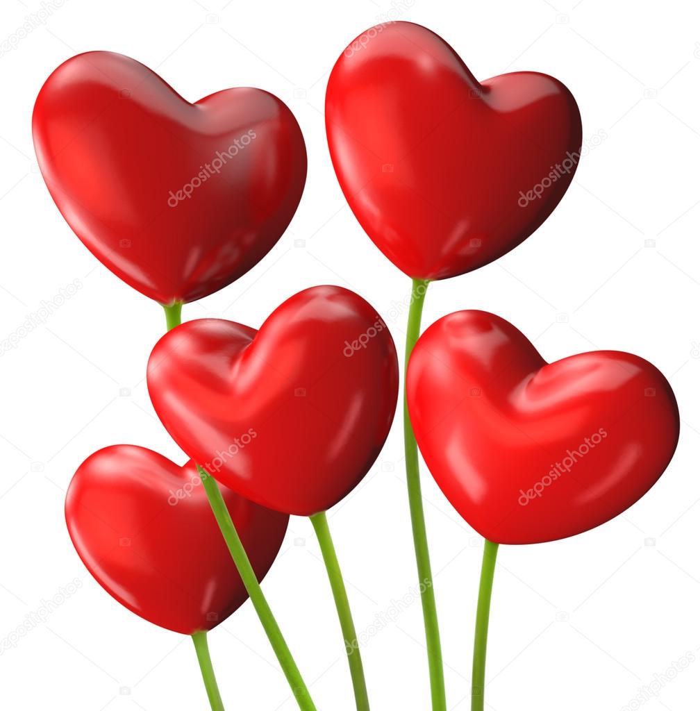 Bunch of red heart shaped flowers for Valentine's Day — Stock Photo ...