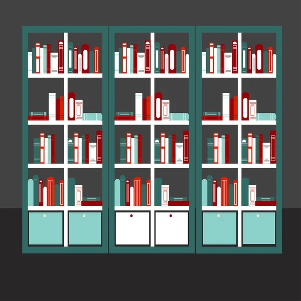 Outline design vector illustration of flat bookcase Stock Vector Image ...