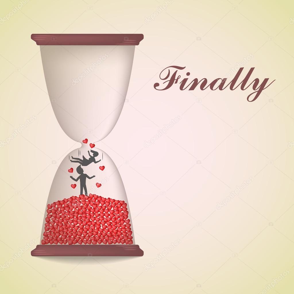 Finally word and hourglass — Stock Vector © Wan_Studio #64837499