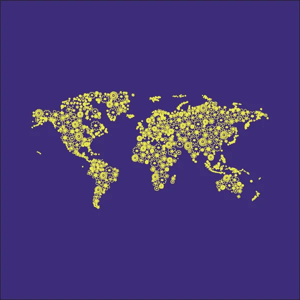 Colorful world map made by balls and lines, vector illustration Stock ...