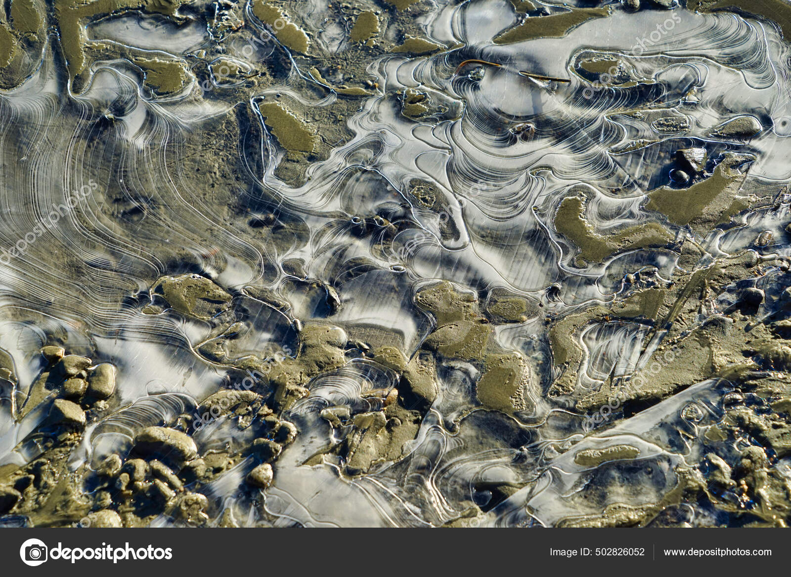 Flowing Pattern River Water Passes Stone Form Silky Pattern Kanas ...