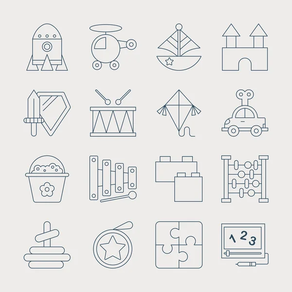 Toy line icon set Vector Art Stock Images | Depositphotos