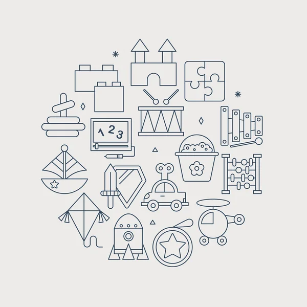 Toy line icon set Vector Art Stock Images | Depositphotos