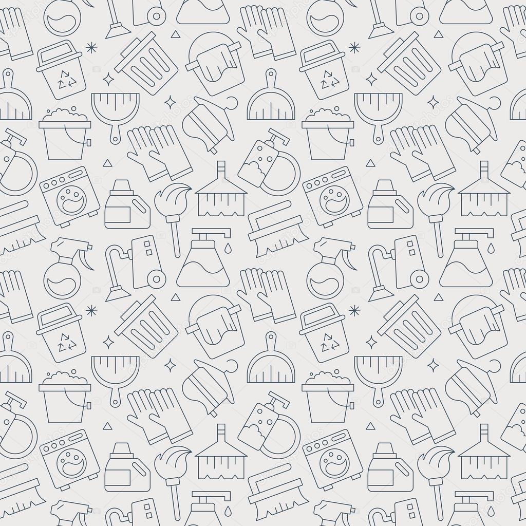 Cleaning line icon pattern set Stock Vector Image by ©vectorchef #69076753