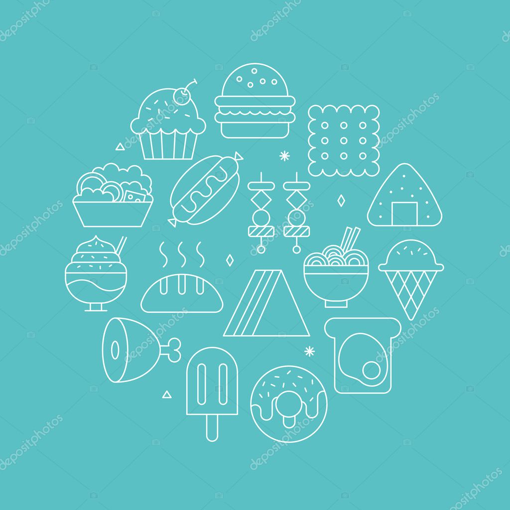 Food line icon circle set Stock Vector by ©vectorchef 69684699