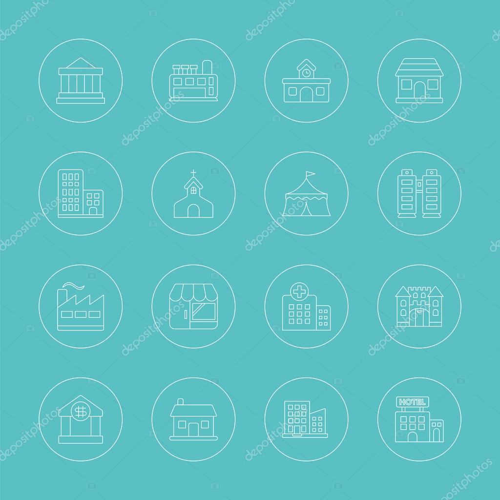 Building line icon set Stock Vector by ©vectorchef 69790429