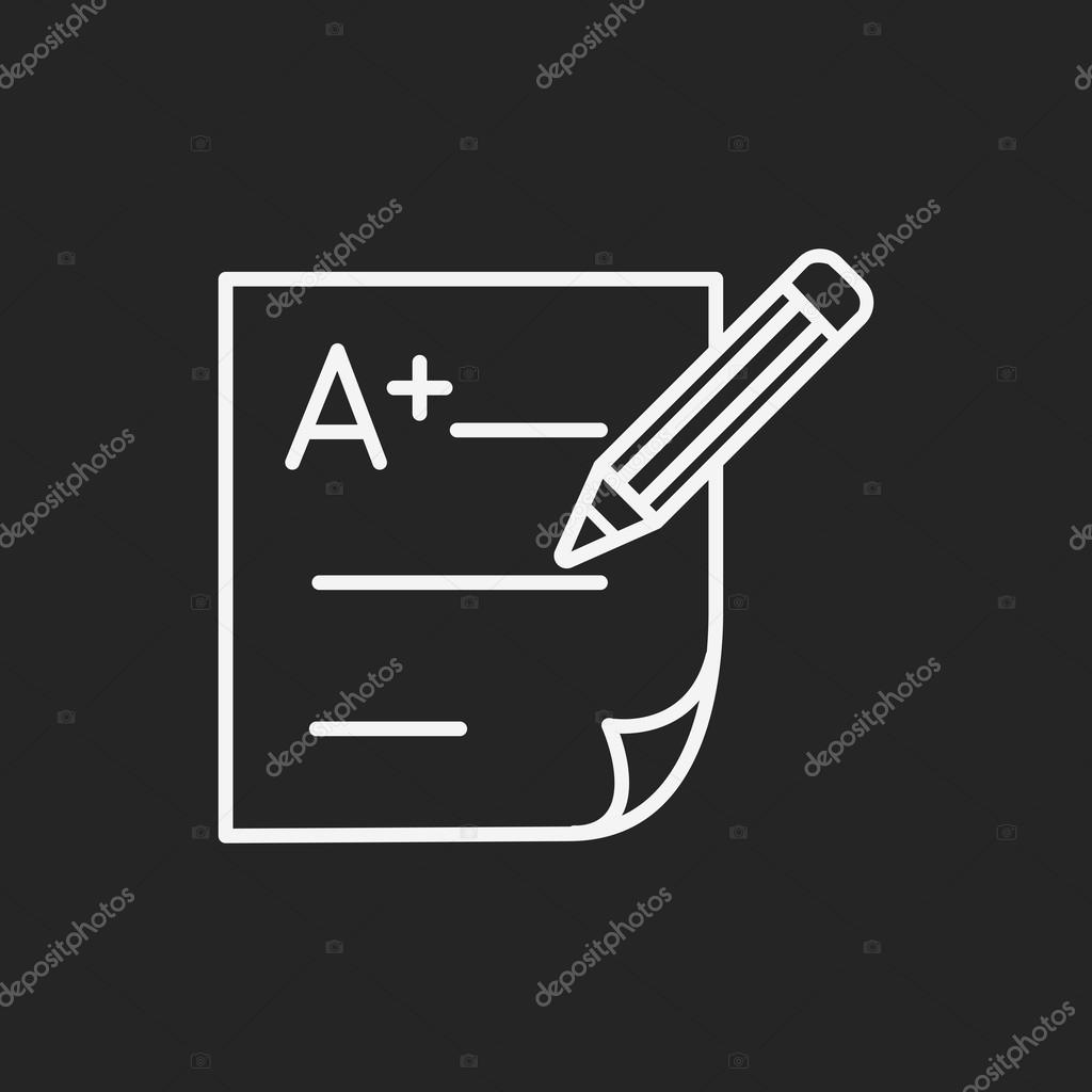 Examination paper line icon Stock Vector by ©vectorchef 73760837
