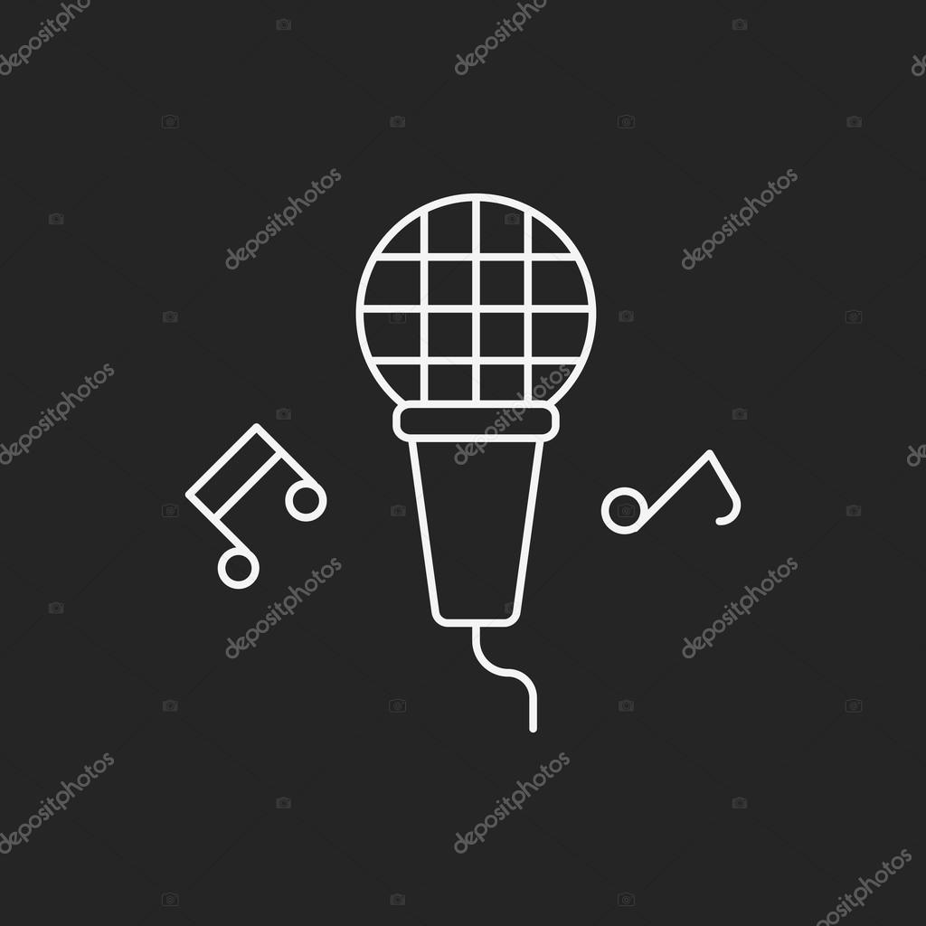 Birthday party microphone line icon Stock Vector Image by ©vectorchef ...