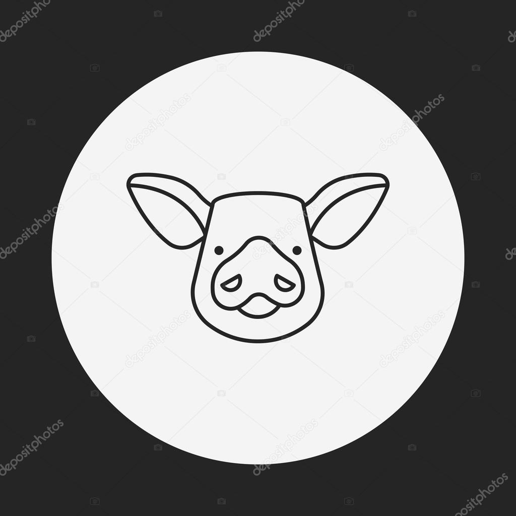 Pig line icon Stock Vector by ©vectorchef 79370278