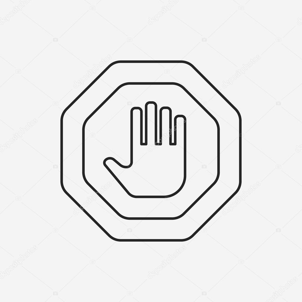 Stop sign line icon Stock Vector Image by ©vectorchef #81263064