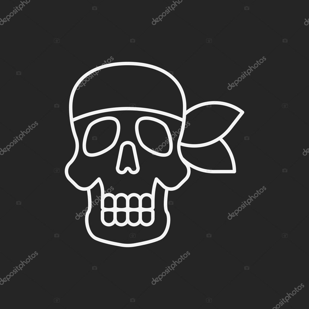 Skull line icon Stock Vector by ©vectorchef 81277070