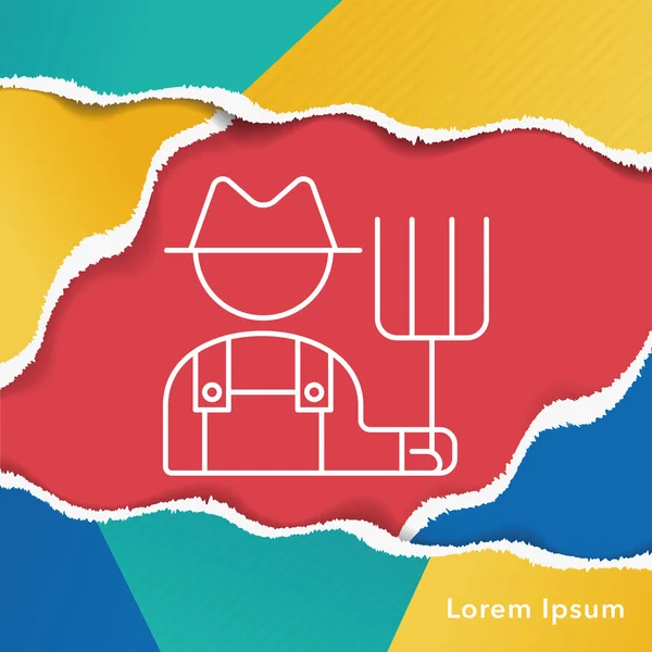 Farmer line icon Vector Images | Depositphotos