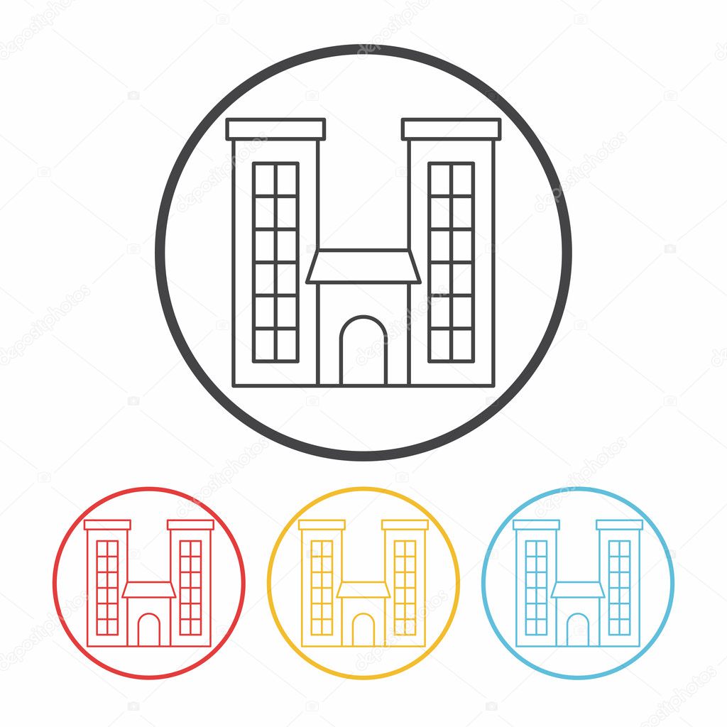 Building line icon Stock Vector by ©vectorchef 91217400
