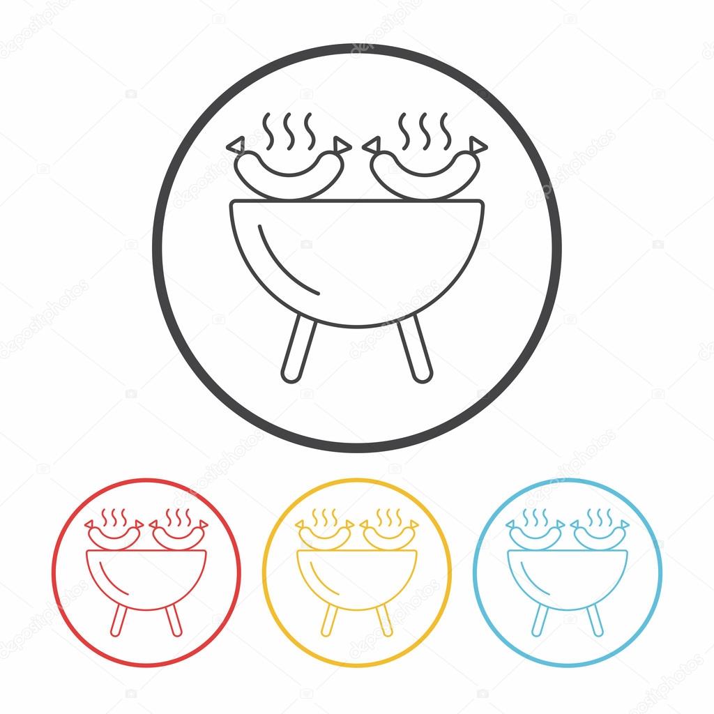 Barbecue line icon Stock Vector Image by ©vectorchef #91225948