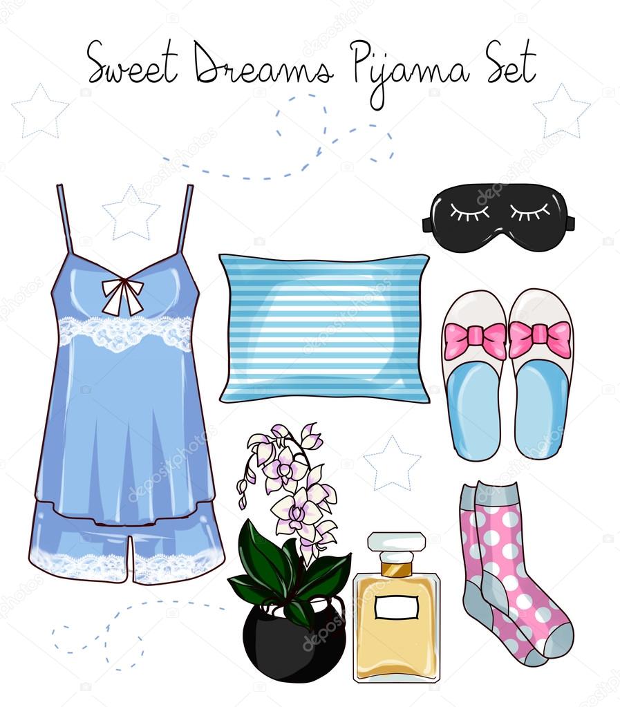 Pajamas clip art | Fashion Clip Art Set - Pajama Collection fashion set ...