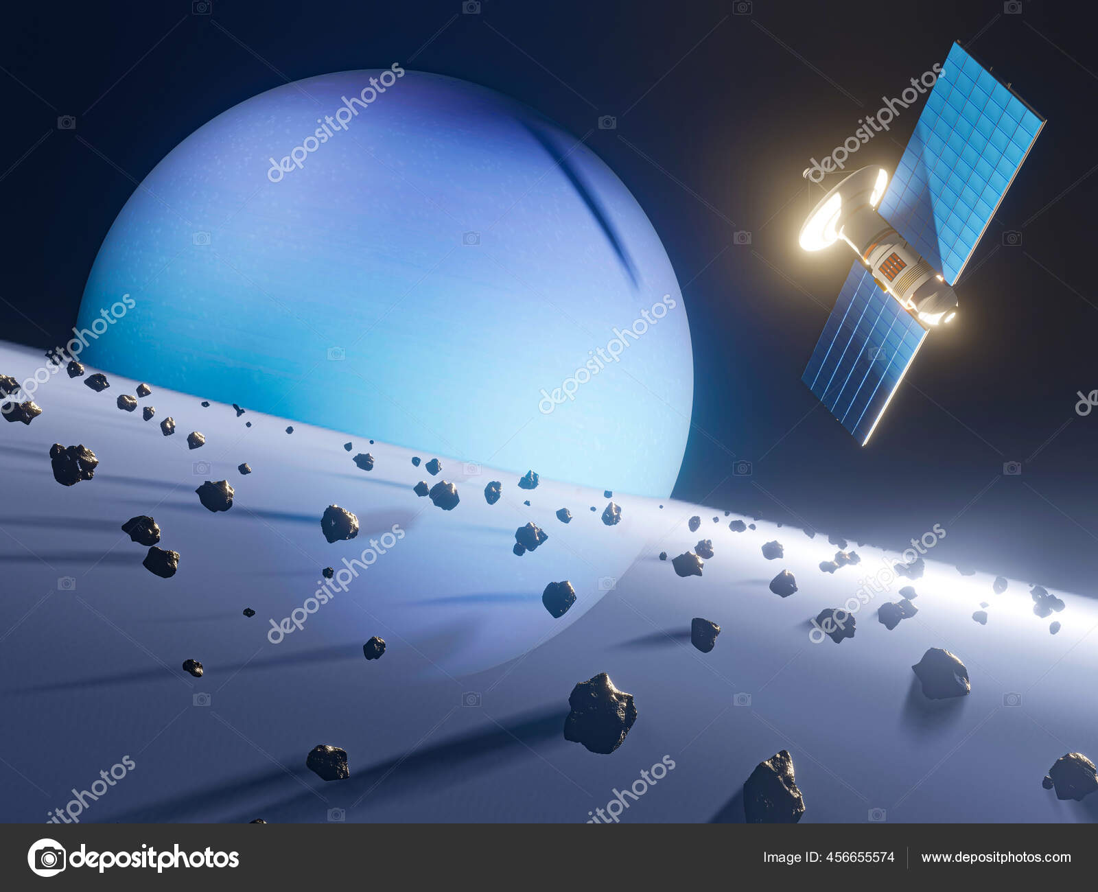 Solar System Satellite 3d Rendering