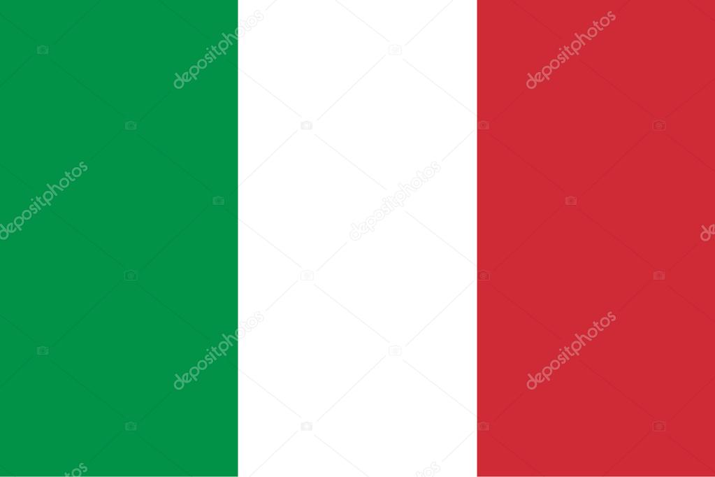 Bandera italiana relación de tamaño estándar y modo de color Rojo Verde ...