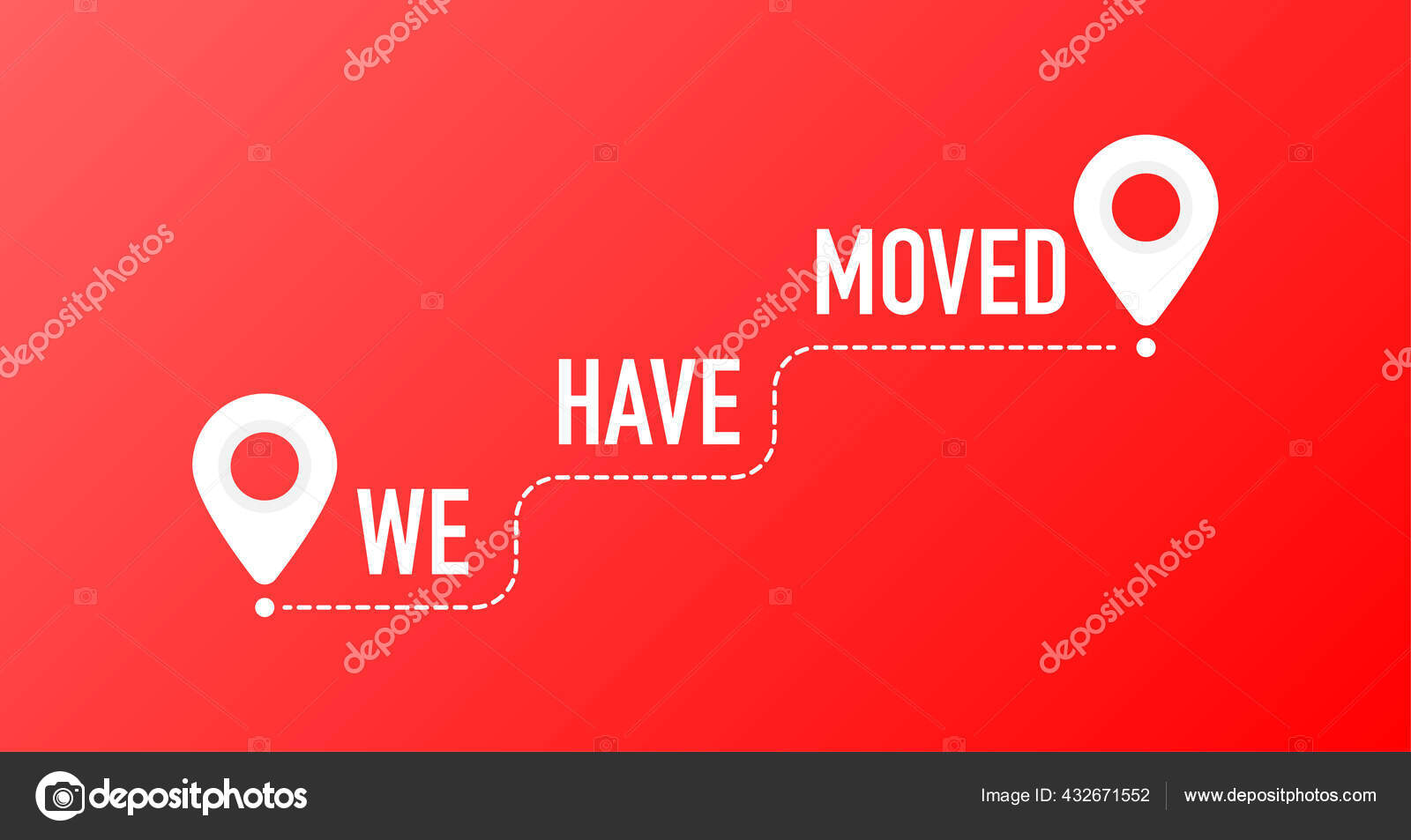 Kami Sudah Pindah Pindah Tanda Kantor Gambar Klien Terisolasi Pada ...