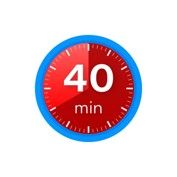 The 40 minutes, stopwatch vector icon. Stopwatch icon in flat style on ...
