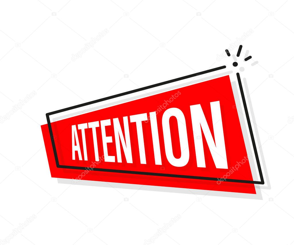 Fondo blanco, aislado. Señal de atención. Información importante ...