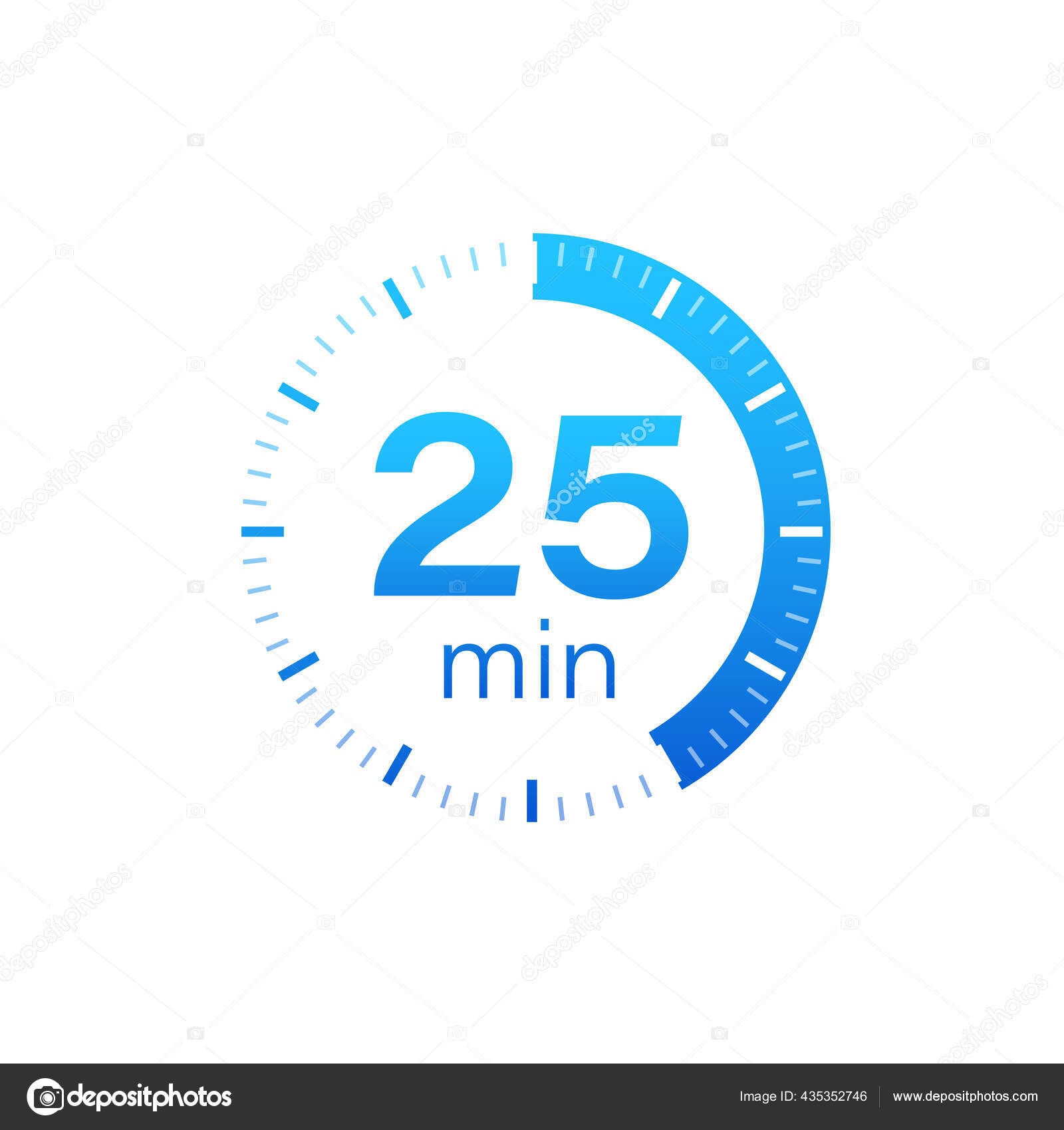 The 25 minutes, stopwatch vector icon. Stopwatch icon in flat style on ...