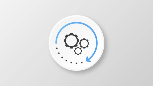 New update blue and gray icon on realistic button on white background ...