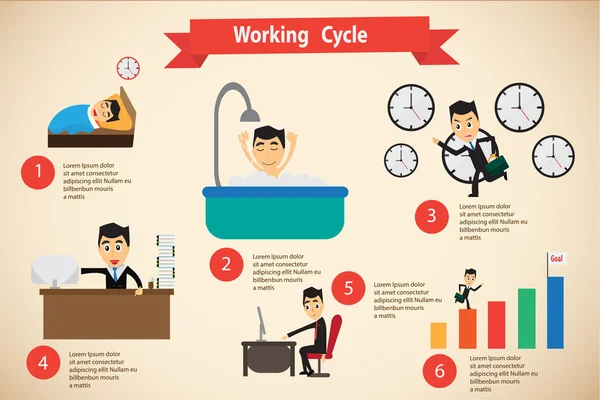 Business team flow chart infographic — Stock Vector © levente #65376363