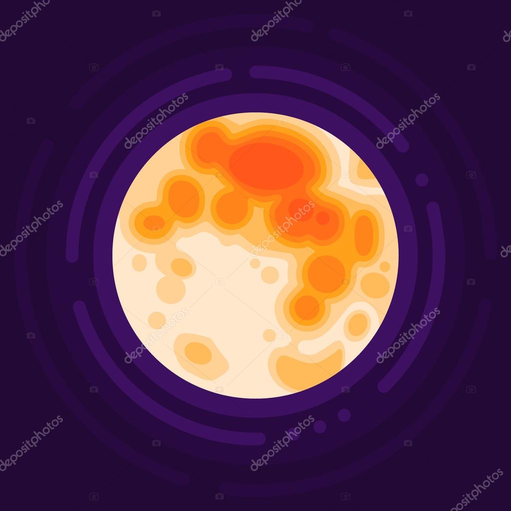Full moon. Flat design vector illustration. Stock Vector Image by ...