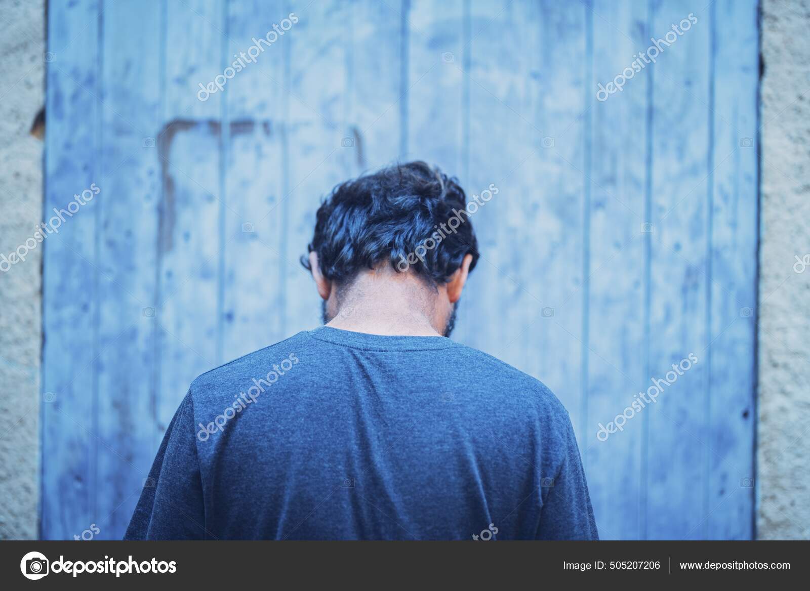 Man Turning Back Camera Feeling Alone Rear View Thoughtful Man — Stock ...