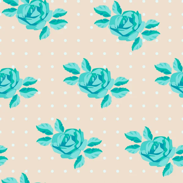 seamless pattern with turquoise roses - Stock Image - Everypixel