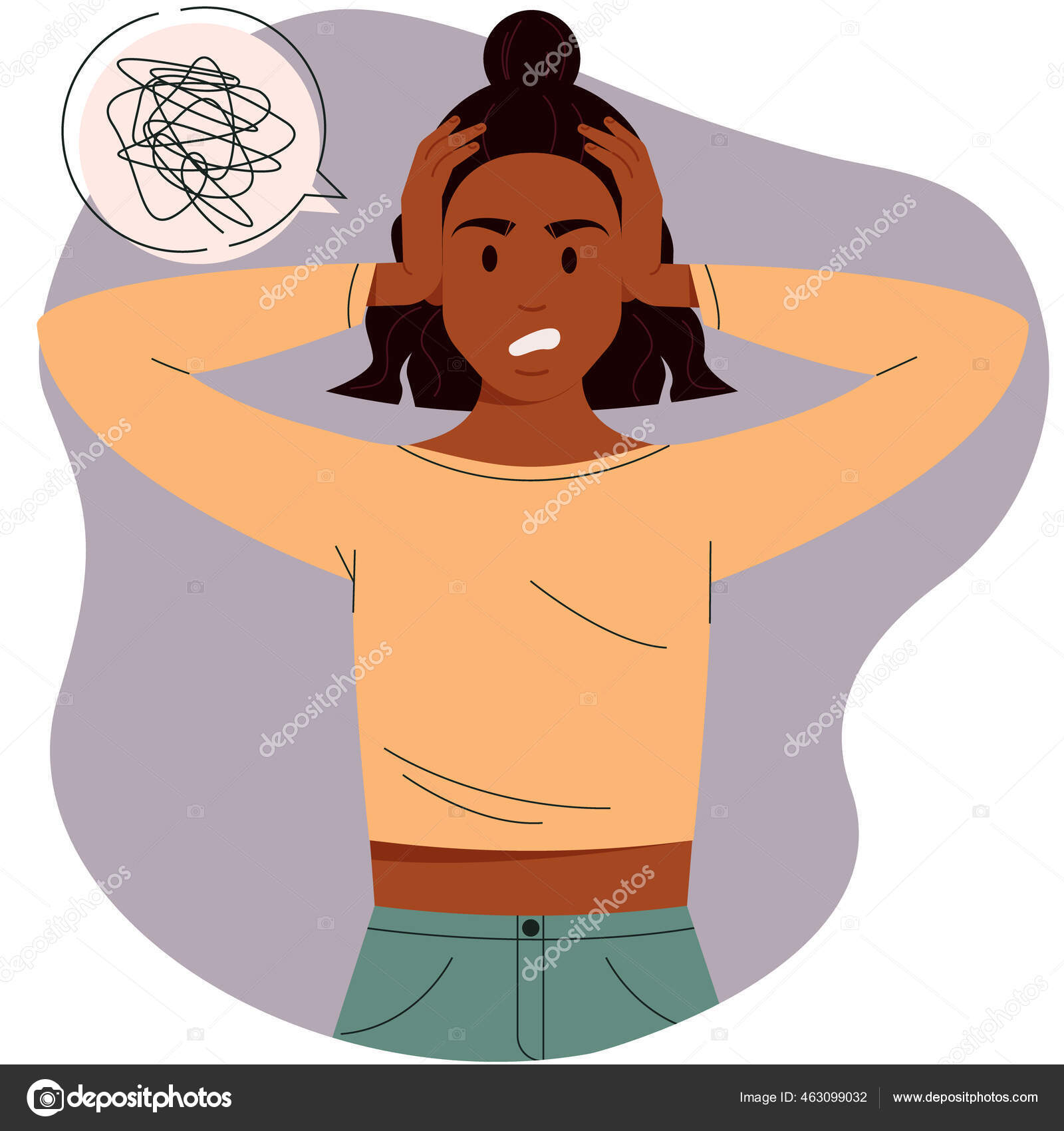 Furious Woman Angry Expression Her Face Angry Woman Confused Mind Stock ...