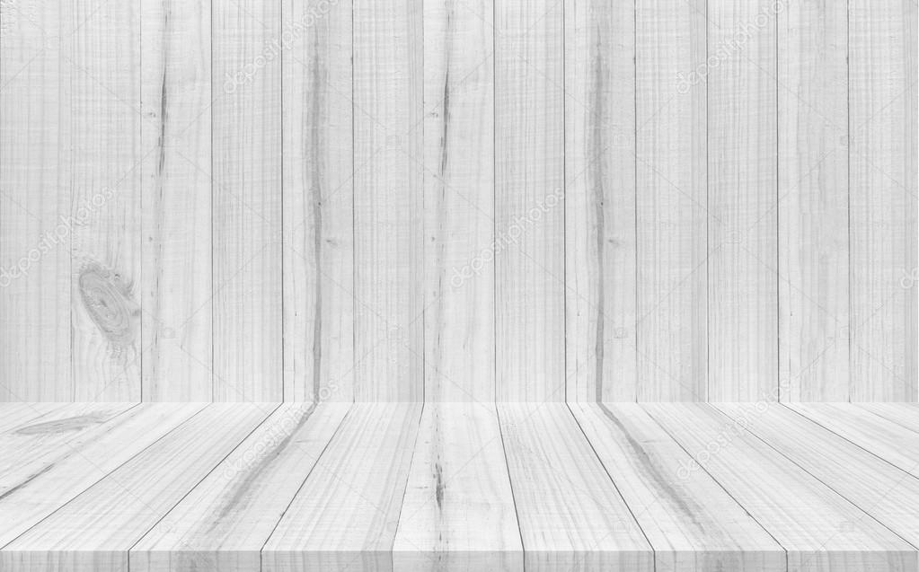 Empty top view of wooden table on wood background, For display Stock ...
